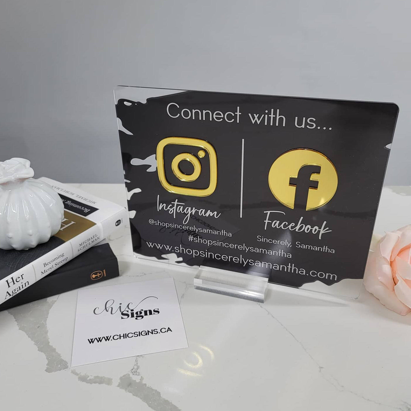 Social Media Acrylic Plaque for Small Businesses
